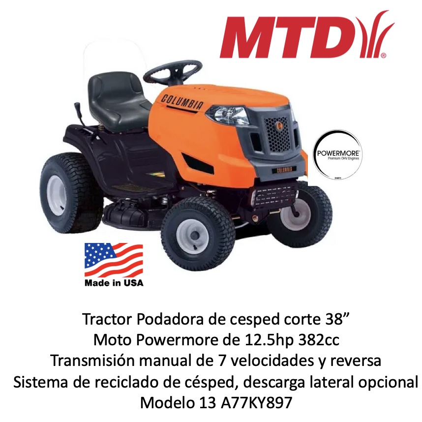 PODADORA TIPO TRACTOR COLUMBIA – Abastecedora del jardin