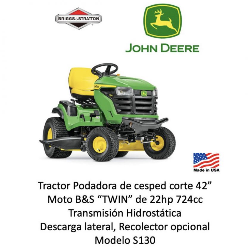 PODADORA TIPO TRACTOR JD 22 HP. – Abastecedora del jardin